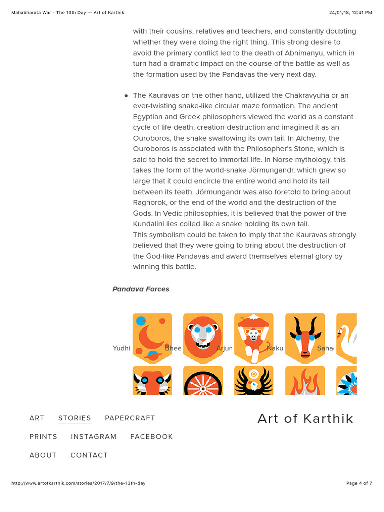 Mahabharata War - The 13th Day — Art of Karthik | PDF | Mahabharata | Hindu Mythology