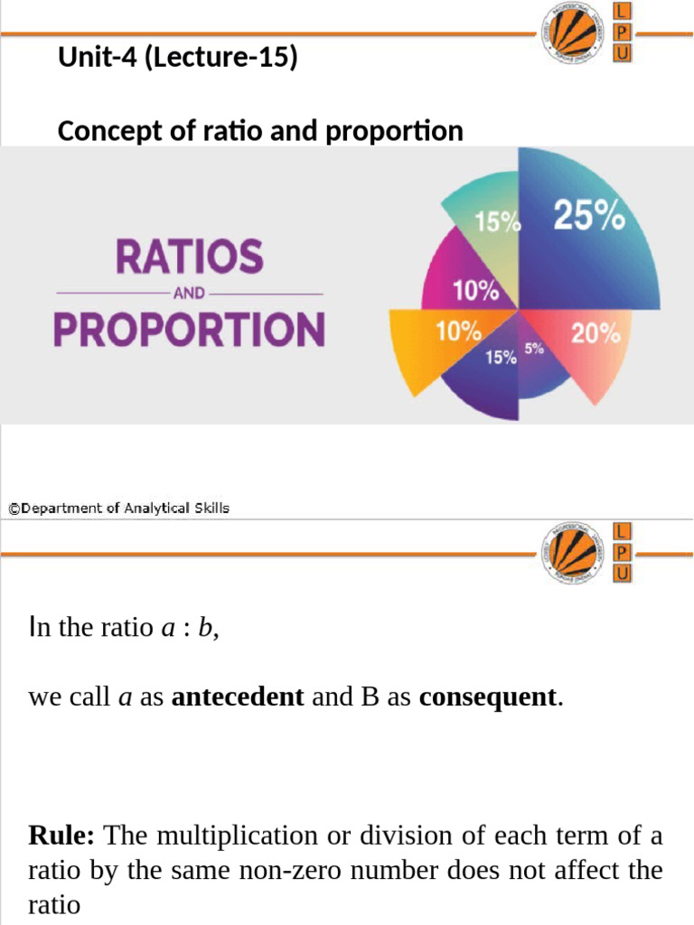 PEA-305 L15 Ratio and Proportion | PDF | Ratio
