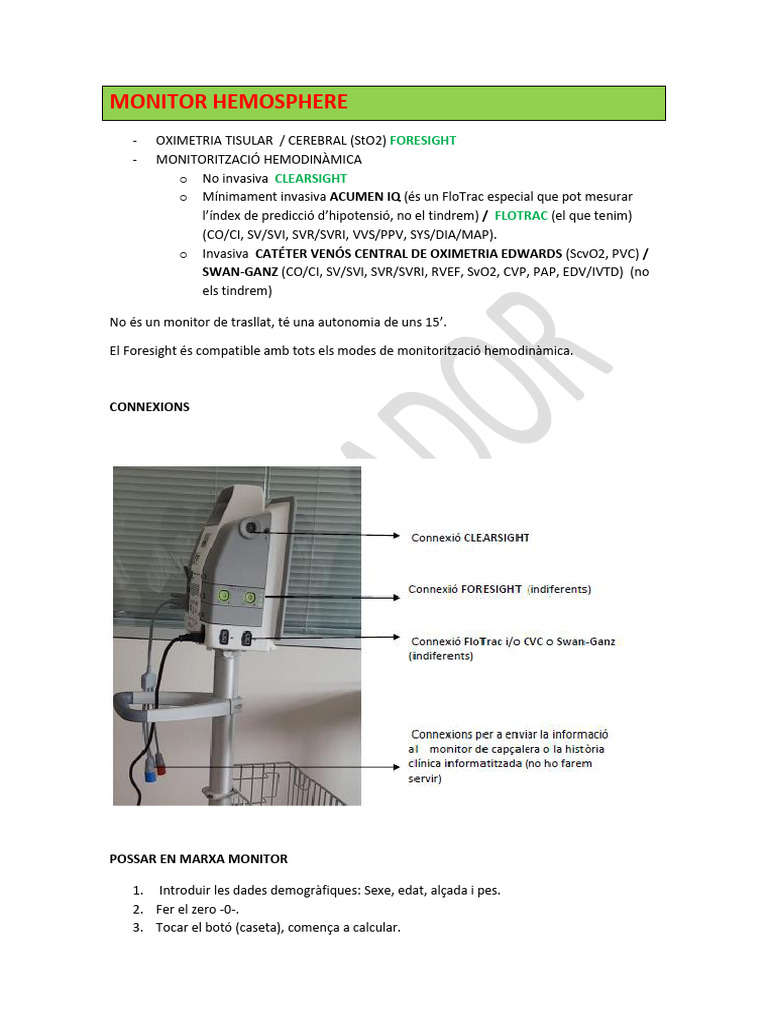 Monitor Hemosphere | PDF