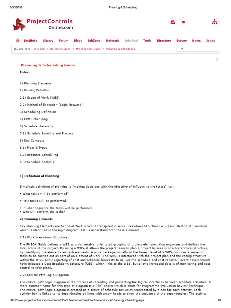 Planning & Scheduling (Questions Type) | PDF