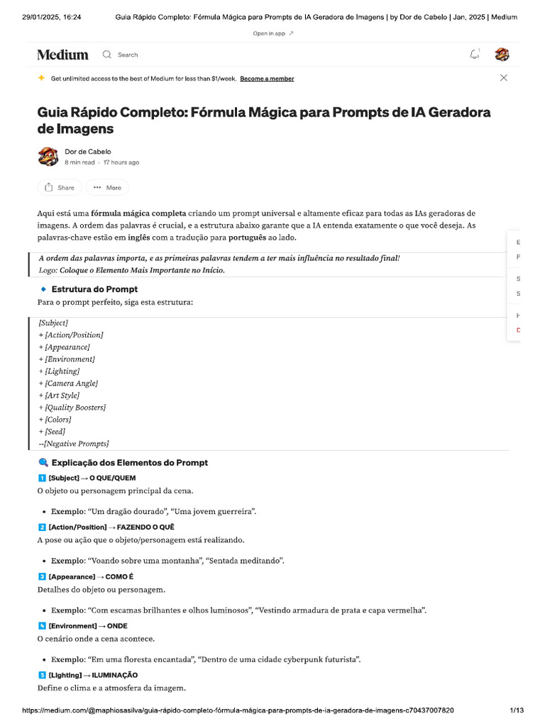 Formula de Prompt para Imagem | PDF