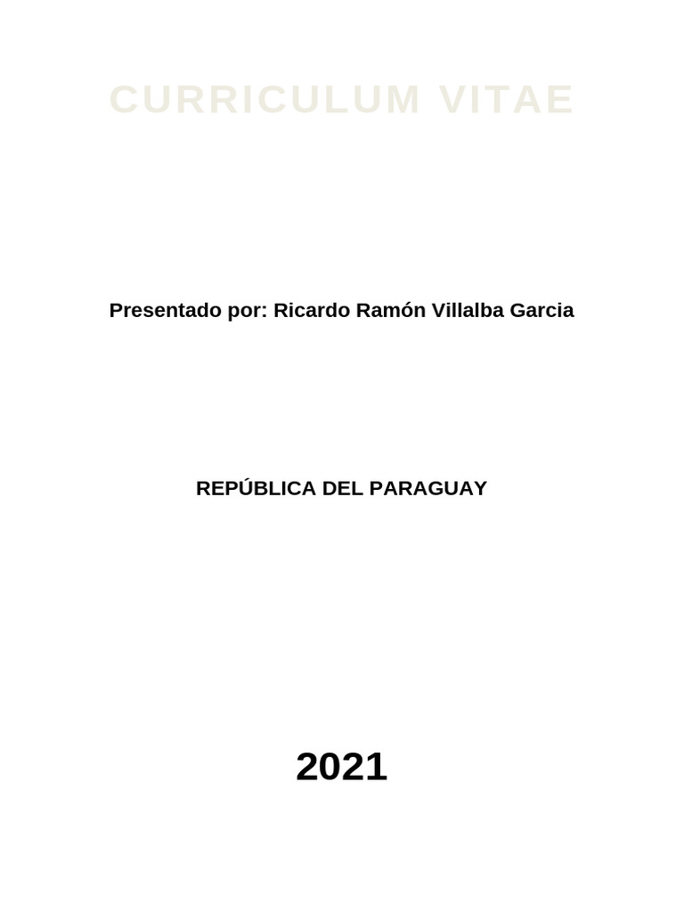 CURRICULUM VITAE - Ricardo Villalba | PDF