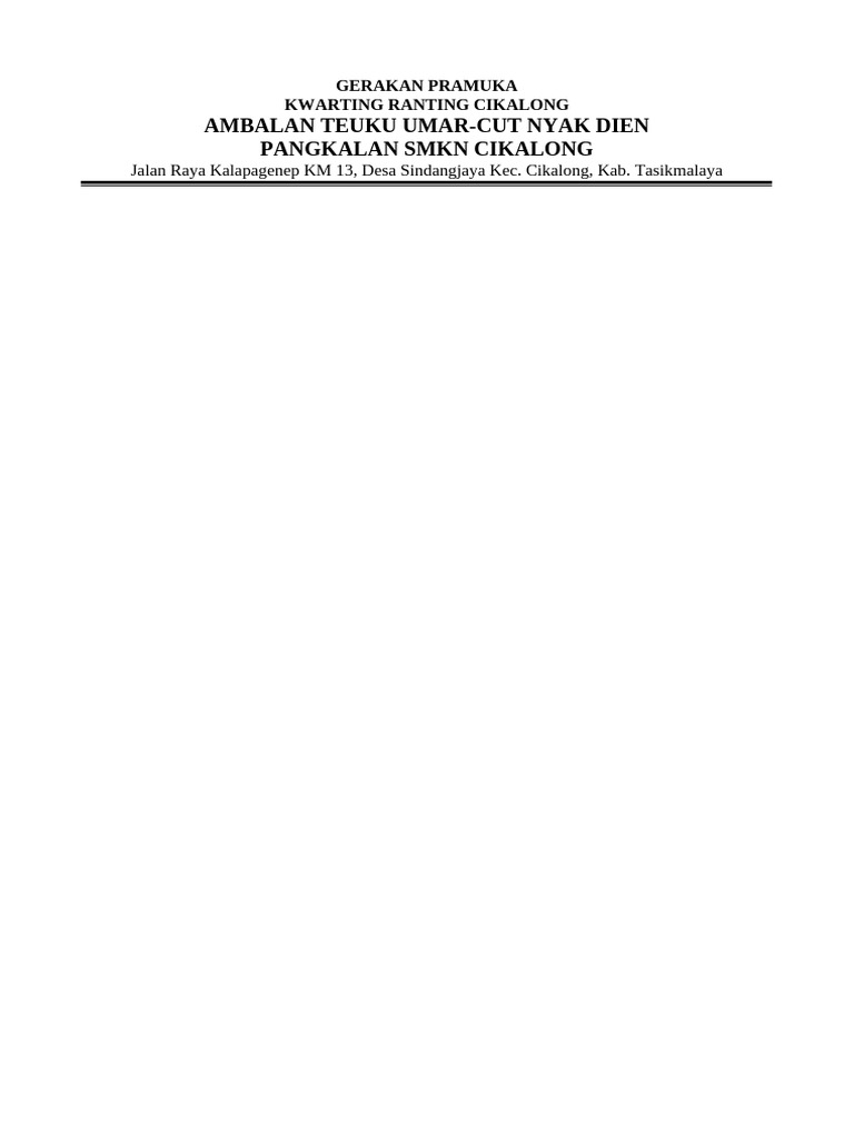 Kop Suarat Gerakan Pramuka | PDF