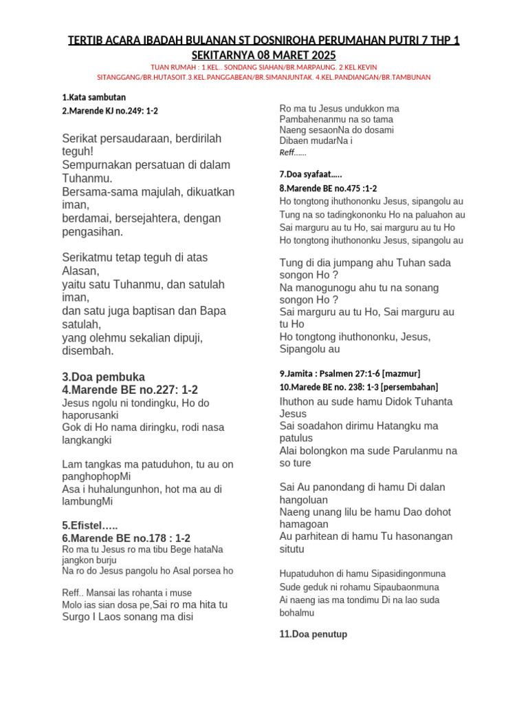 Tertib Acara STM 03 | PDF