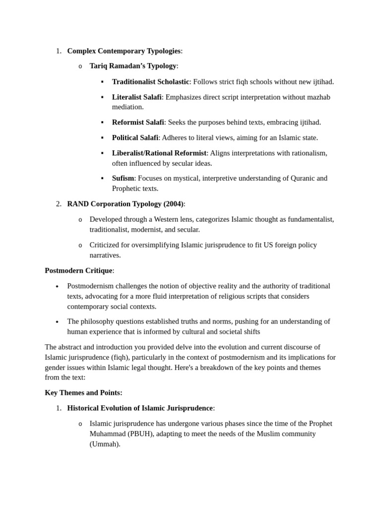 Complex Contemporary Typologies | PDF | Sharia | Salafi Movement