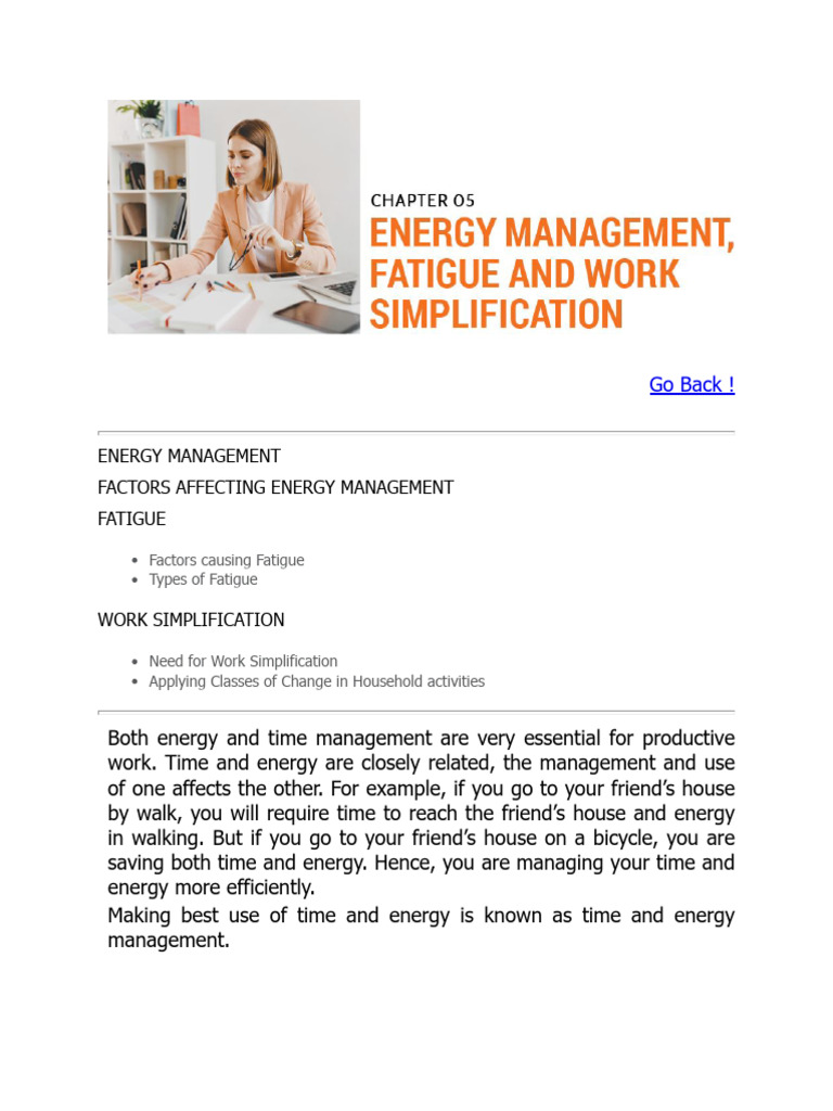 Energy Management and Work Simplification | PDF