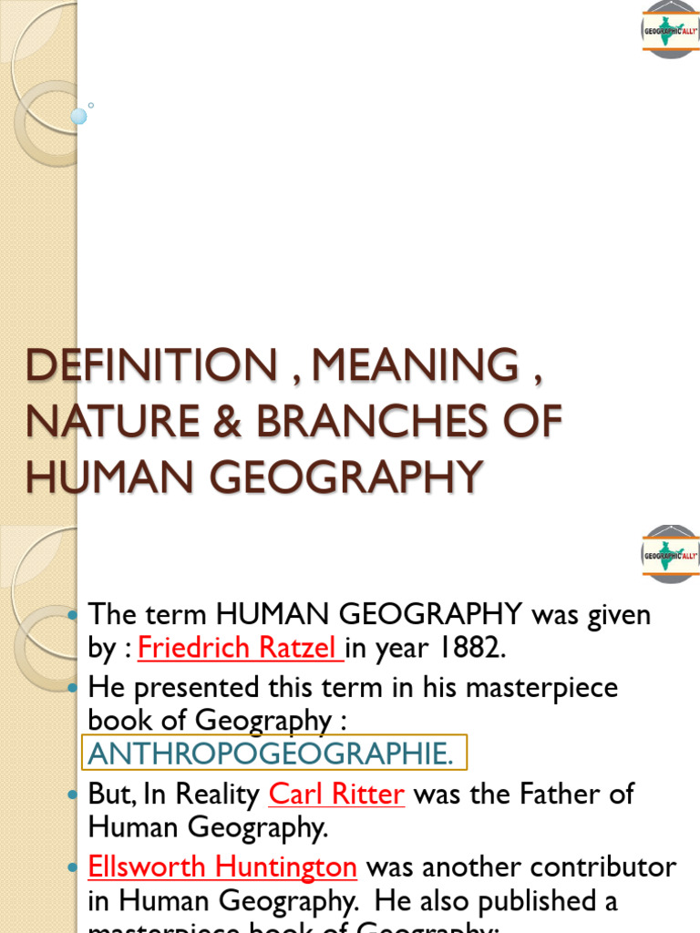 Human Geography: Definition and Branches | PDF | Geography | Natural ...