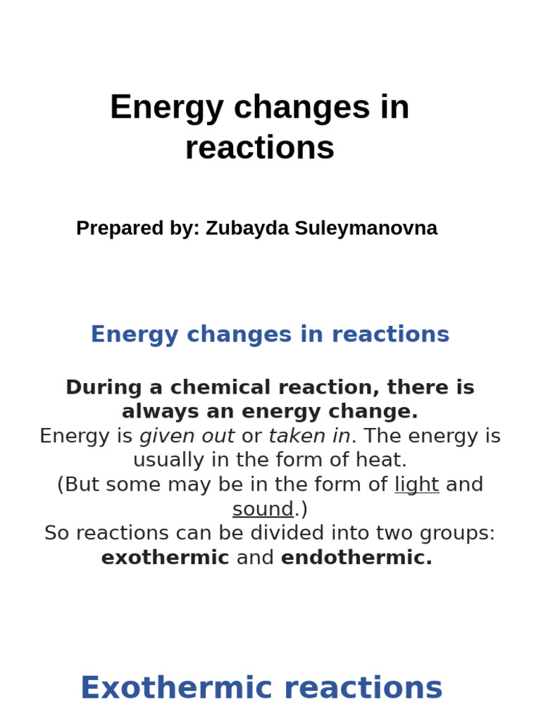 Energy Changes in Chemical Reactions | PDF | Fuels | Chemical Reactions