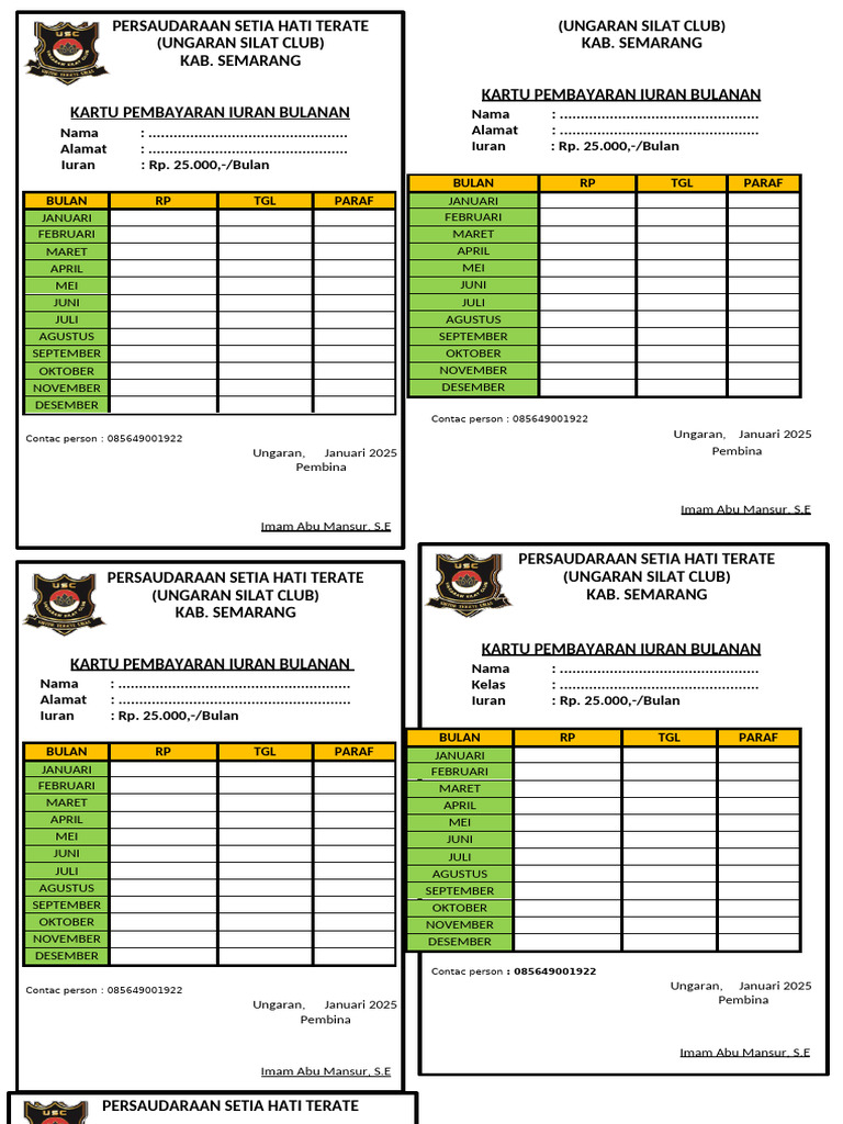 Kartu SPP SH Fix | PDF
