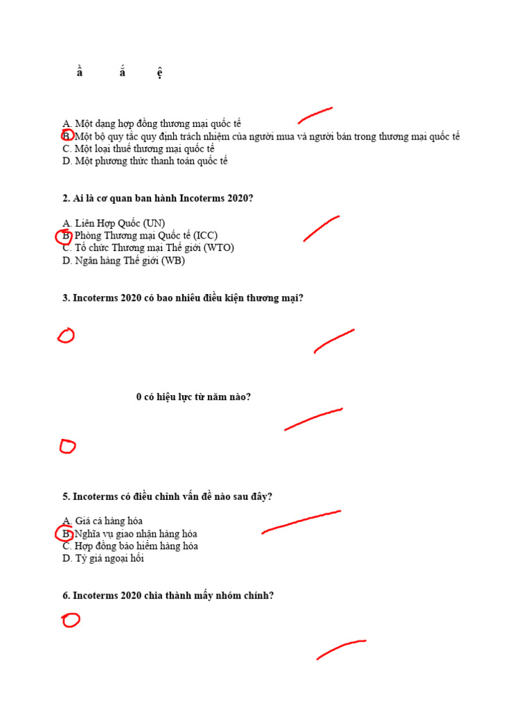 Multiple Choices & Case Study Incoterm 2020 - No Answer Key | PDF
