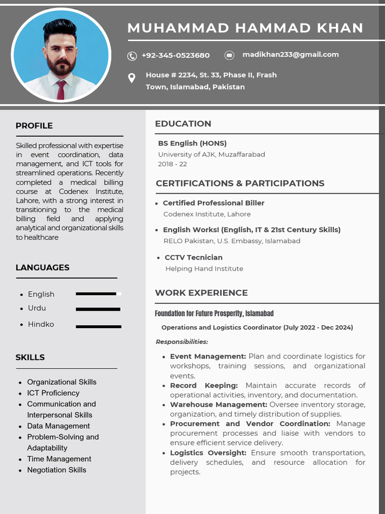 Original CV - Hammad Khan | PDF | Logistics | Business