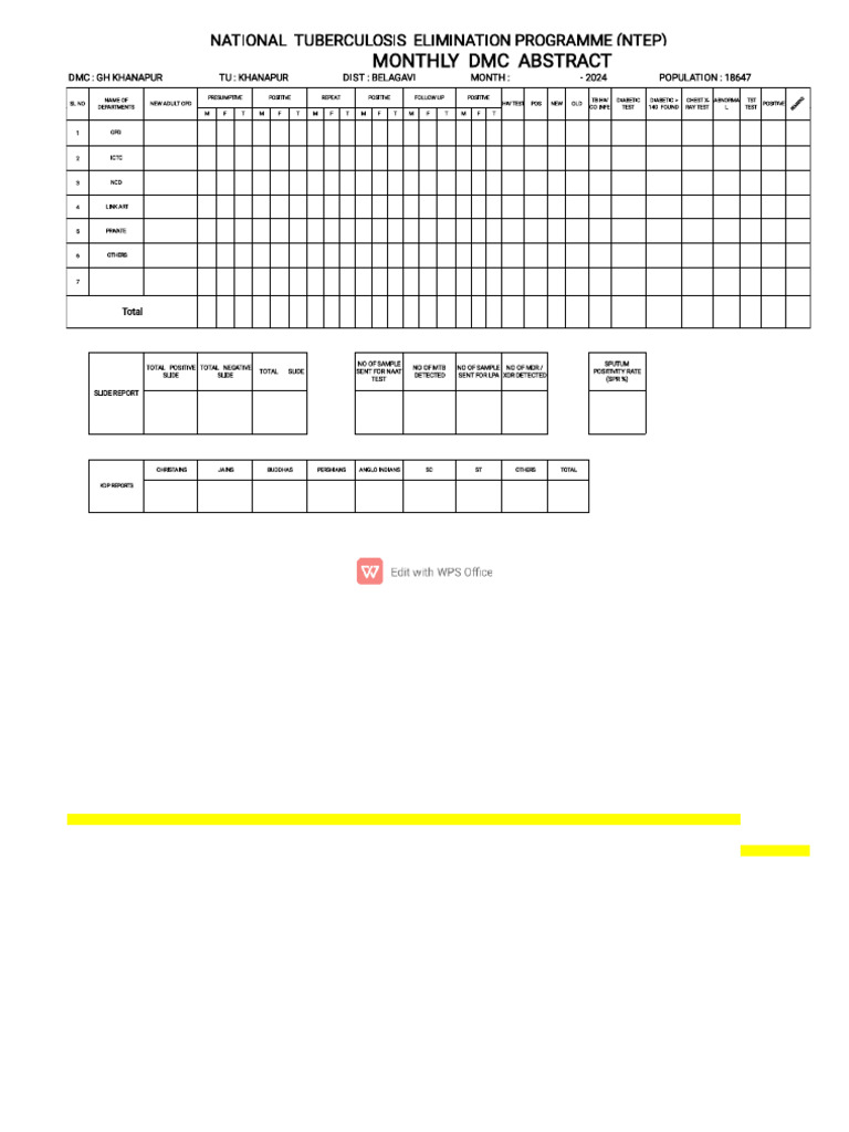 NTEP Monthly DMC Report - 2024 | PDF | Tuberculosis | Veterinary Medicine