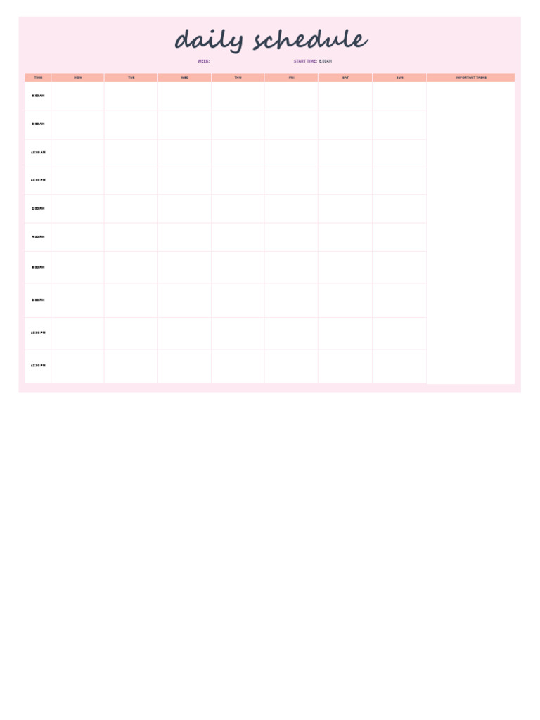 Daily Schedule1 | PDF