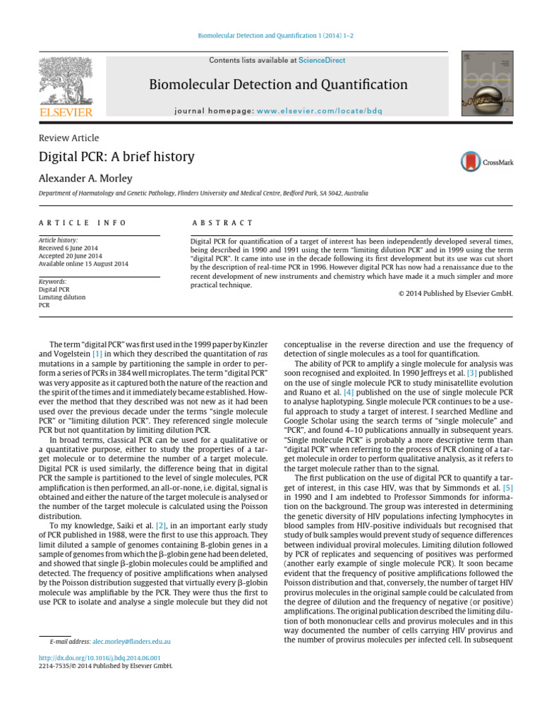 Digital PCR - A Brief History | PDF | Polymerase Chain Reaction | Dna ...