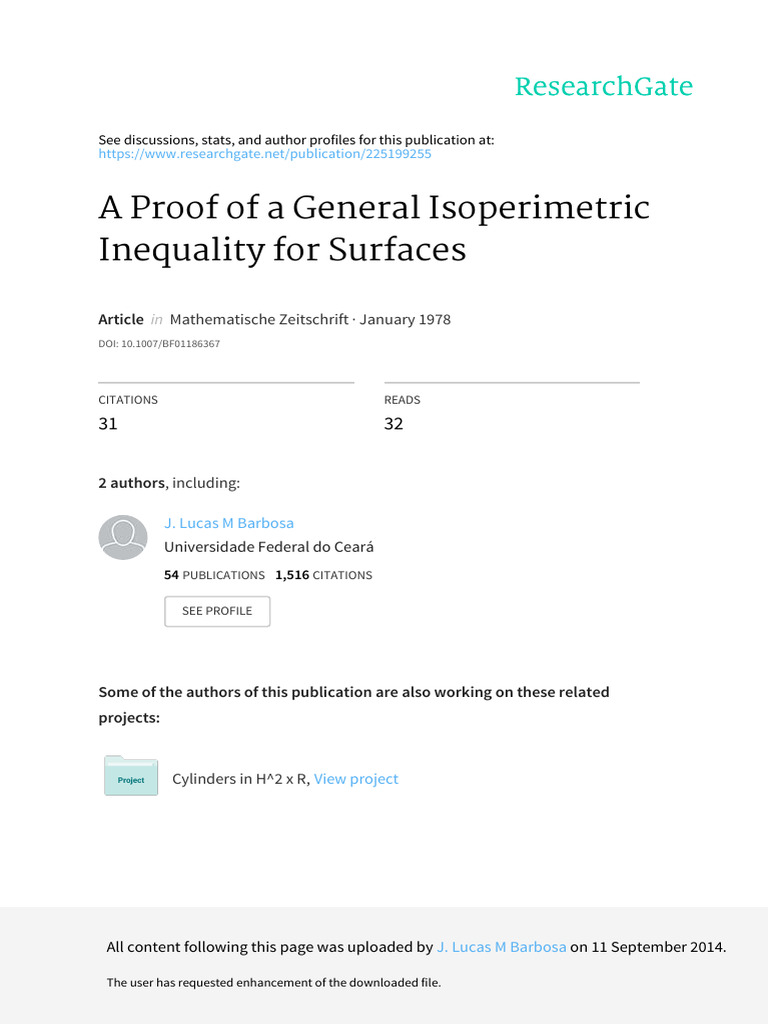 General Isoperimetric Inequality Proof | PDF | Metric Geometry | Geometry