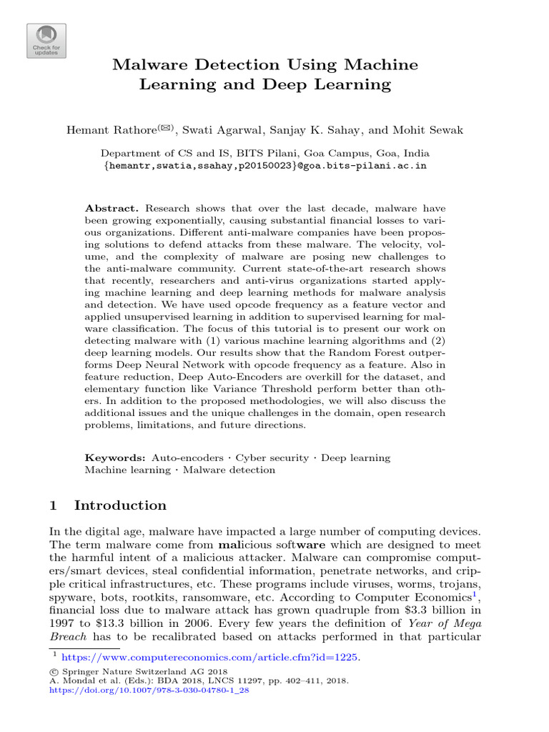 Malware Detection Using Machine Learning and Deep Learning | PDF | Deep Learning | Antivirus ...