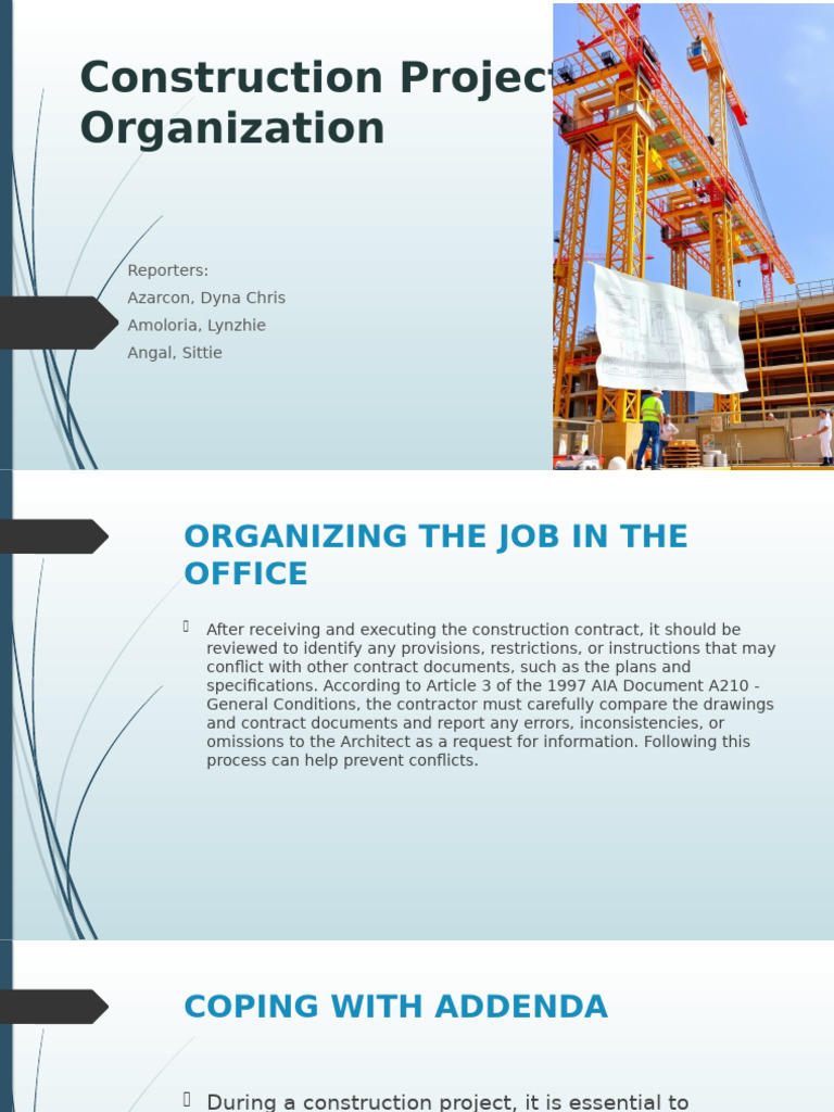 Construction Project Organization Guide | PDF | Specification ...