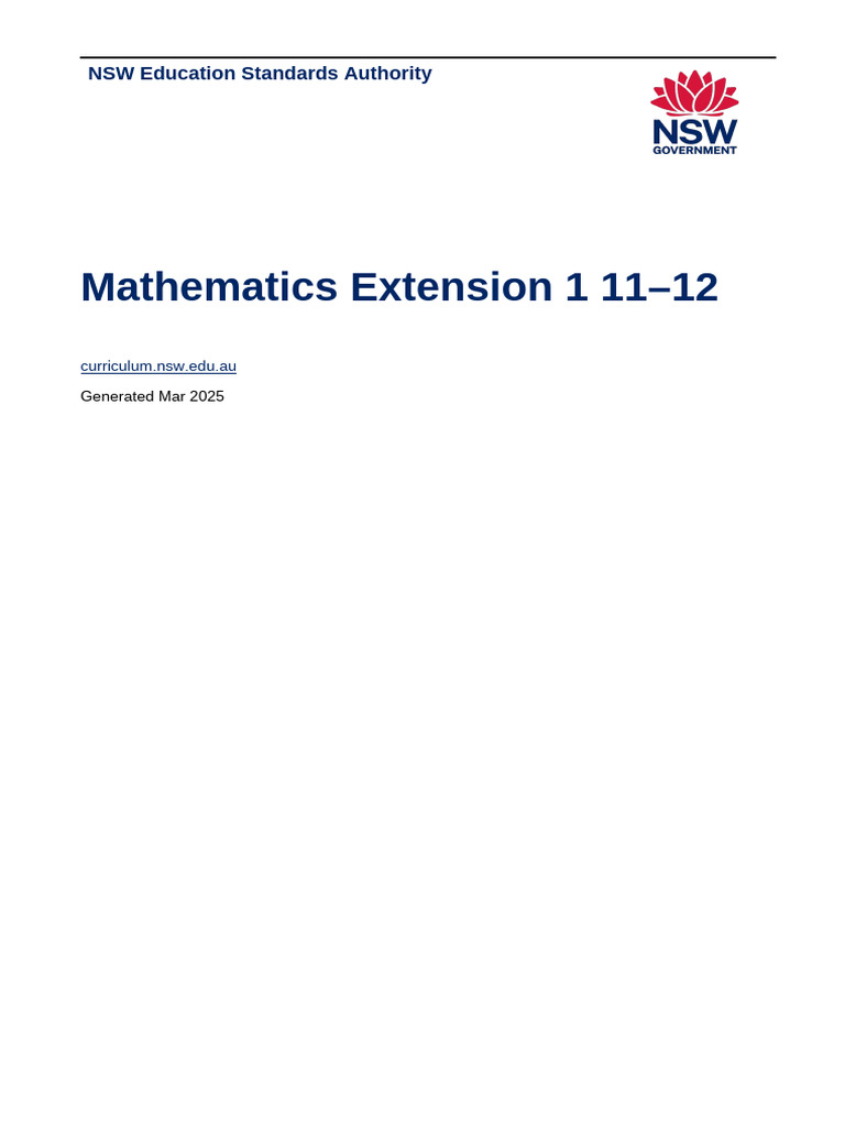 NESA - mathematics_extension_1_11_12_2024 (S6) | PDF | Trigonometry ...