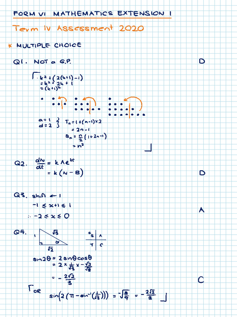 FormVI Ext1 Term4 2020 Soln | PDF