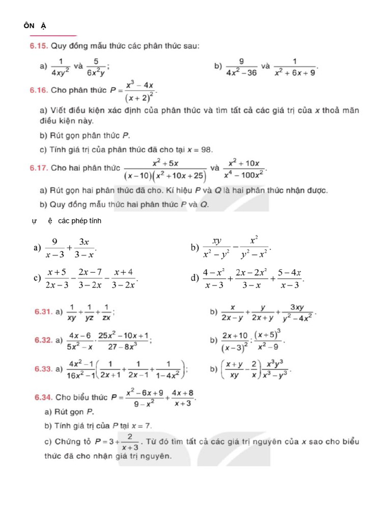 Ôn Tập - giữa Hk2 Toán 8 | PDF