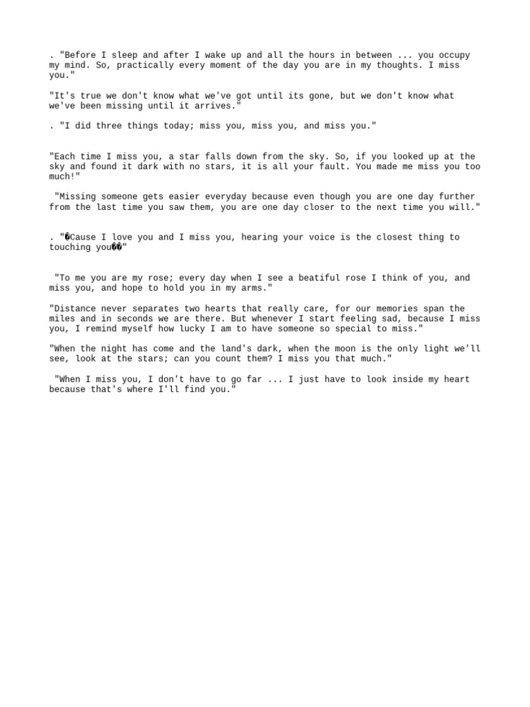 Heartfelt Quotes About Missing Someone | PDF
