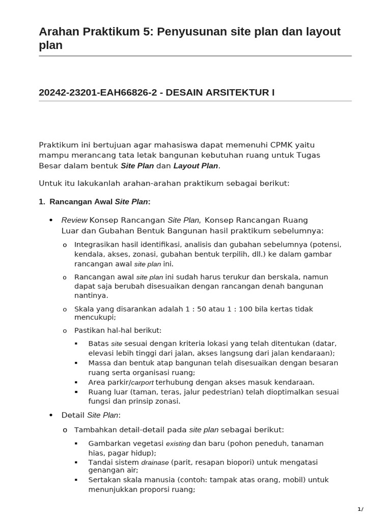Praktikum site plan_ | PDF