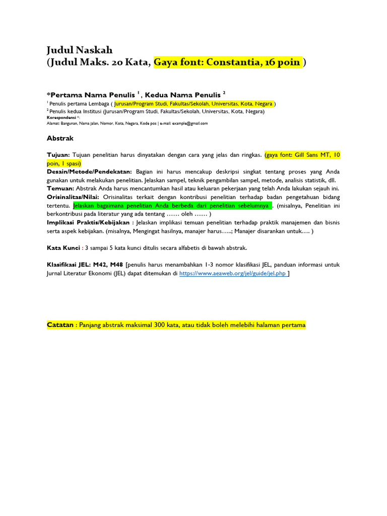 Template JMTT English - 2022 | PDF