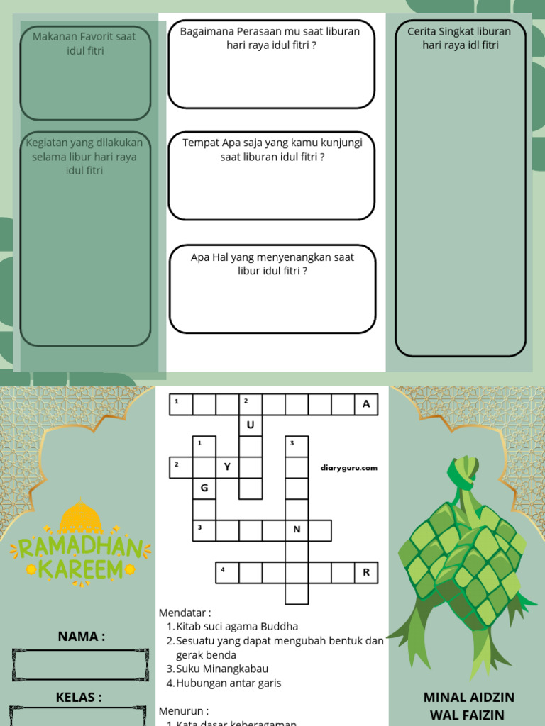 Green Geometric Blank A4 Document Landscape | PDF