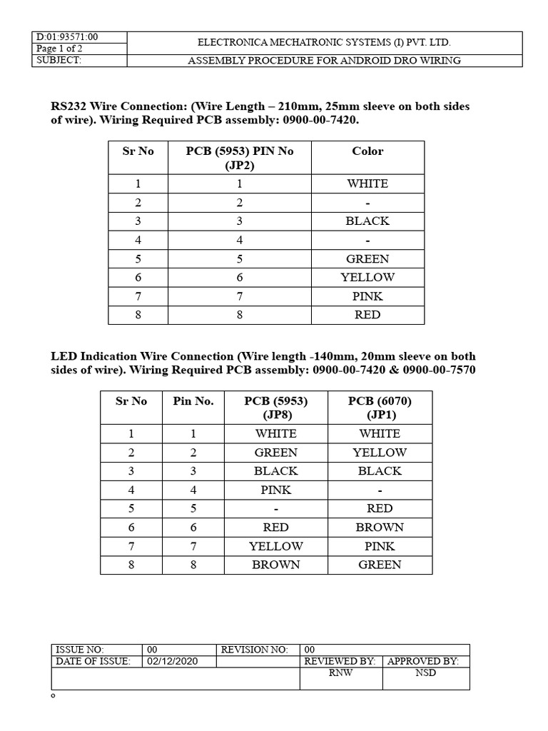 1. ASS PROC FOR ANDROID DRO WIRING FOR HEIGHT GUAGE | PDF | Electronics ...