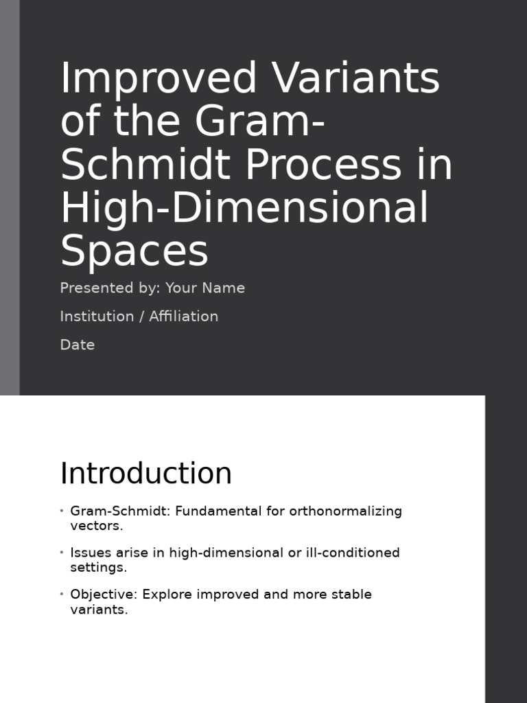Improved Gram Schmidt Variants | PDF