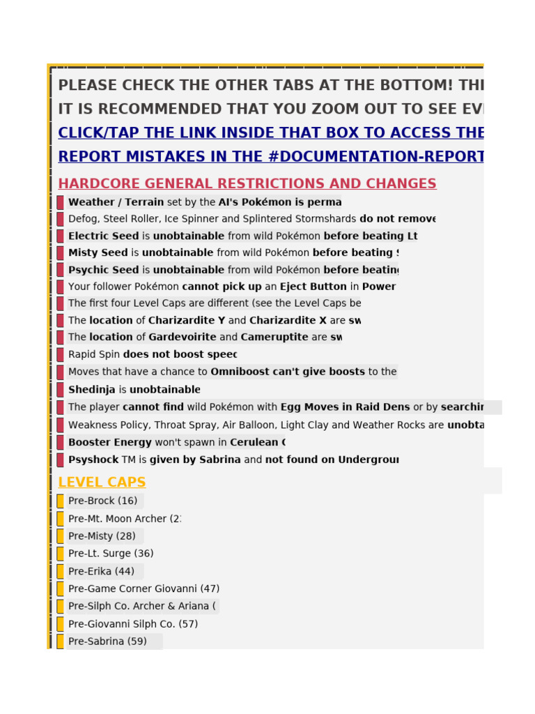 Restricted - Hardcore Mode Info & Hardcore Bosses v4.1 - Radical Red | PDF