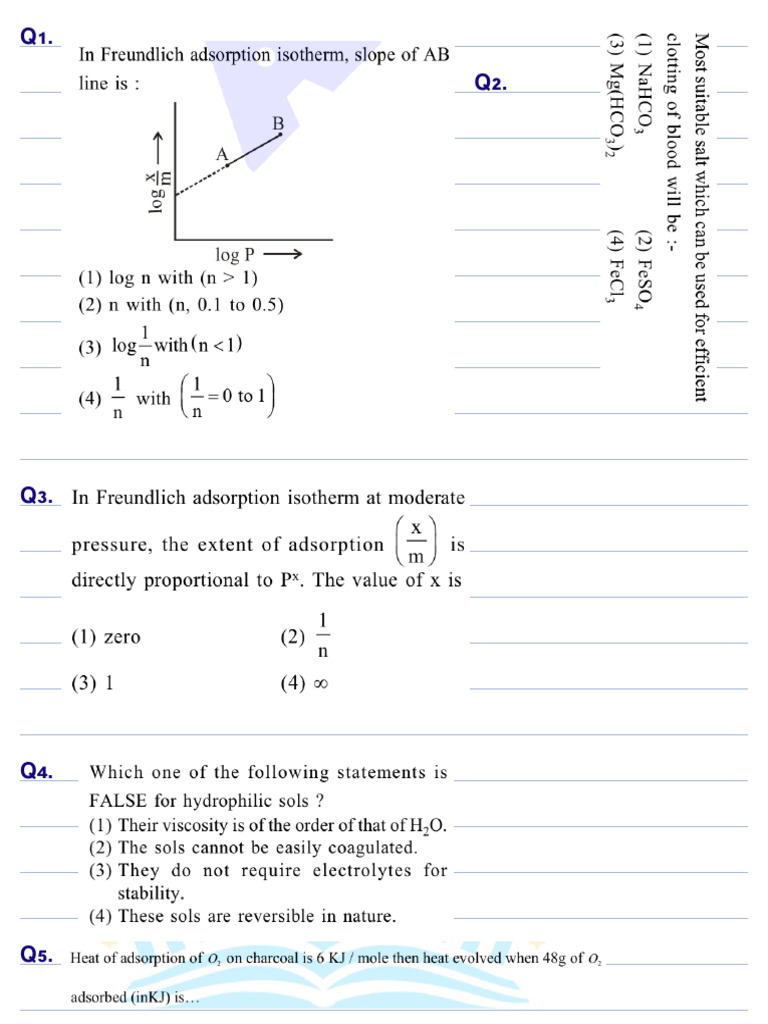 Surface Chemistry Assignment | PDF