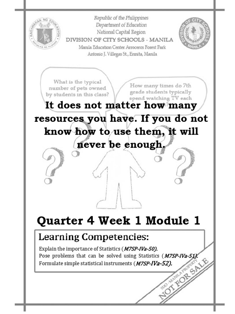 Math7 Quarter4 Module1 | PDF | Statistics | Survey Methodology