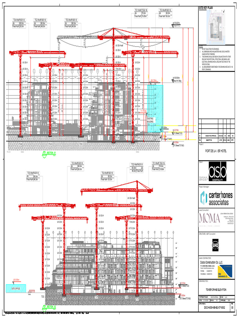Tower Crane Layout and Section | PDF