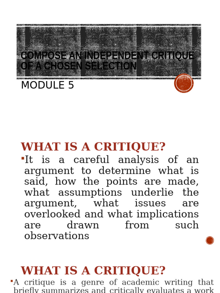 How to Write an Effective Critique | PDF