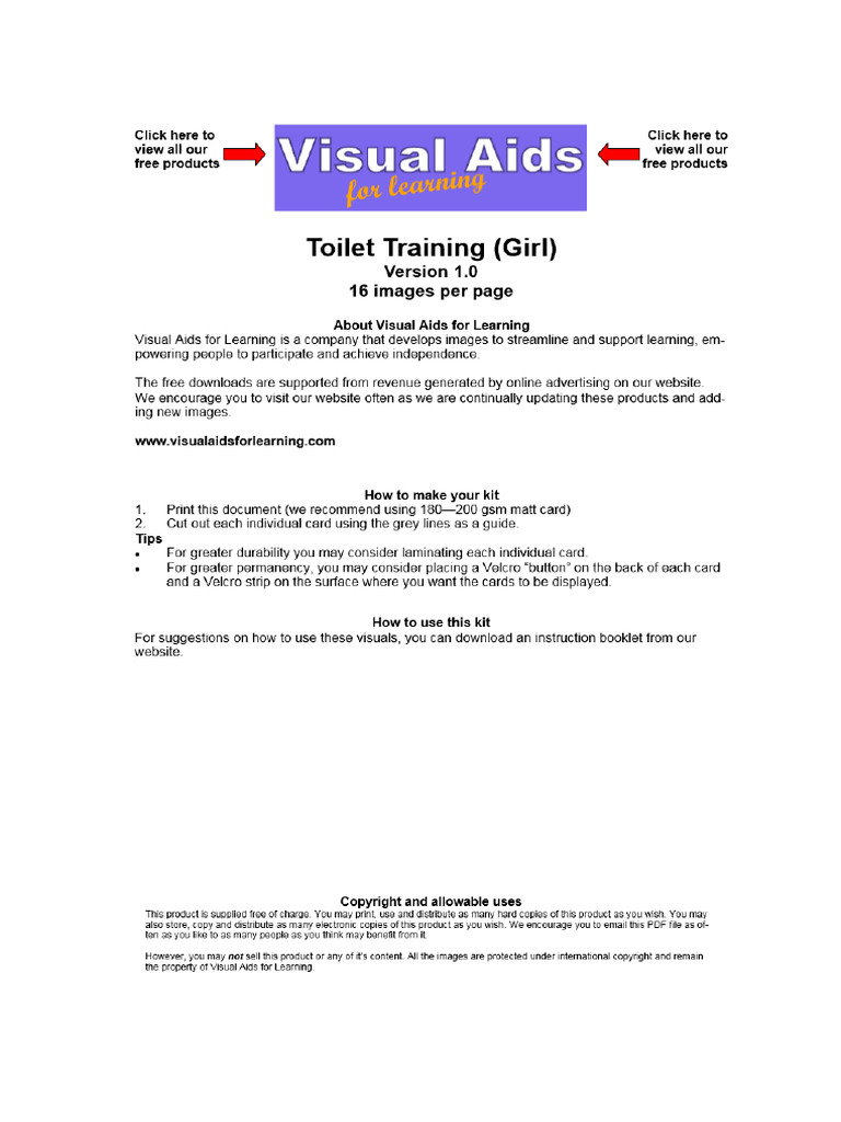 Visual Aid For Toilet Training Girl Small Image | PDF