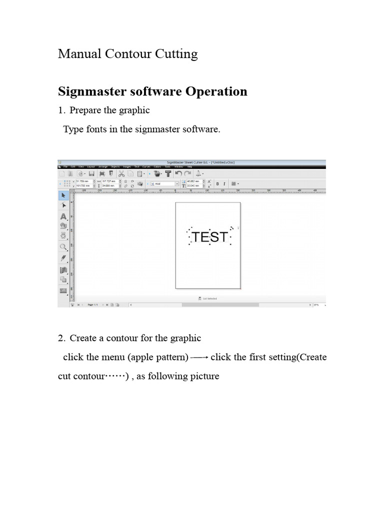 Manual Contour Cutting by SignMaster On V-Smart Vinyl Cutter | PDF