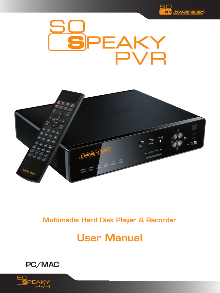 User Manual So Speaky PVR ENG | PDF | Digital Video Recorder | Hdmi