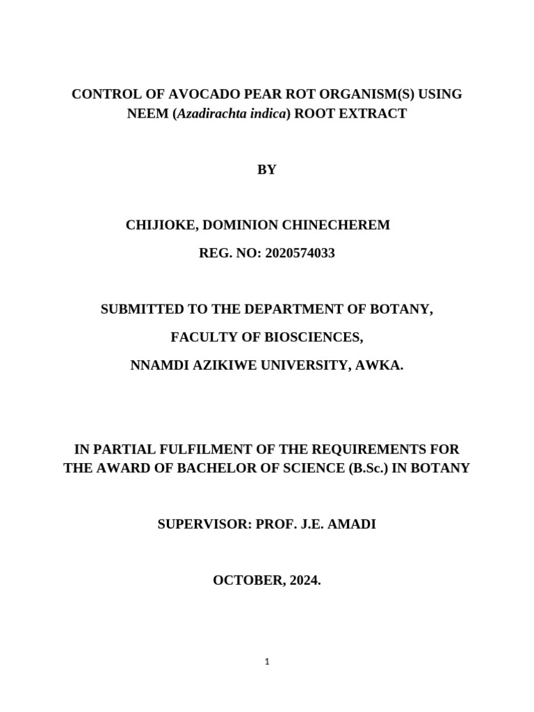 Chijioke Dominion Chinecherem | PDF | Cholesterol | Avocado