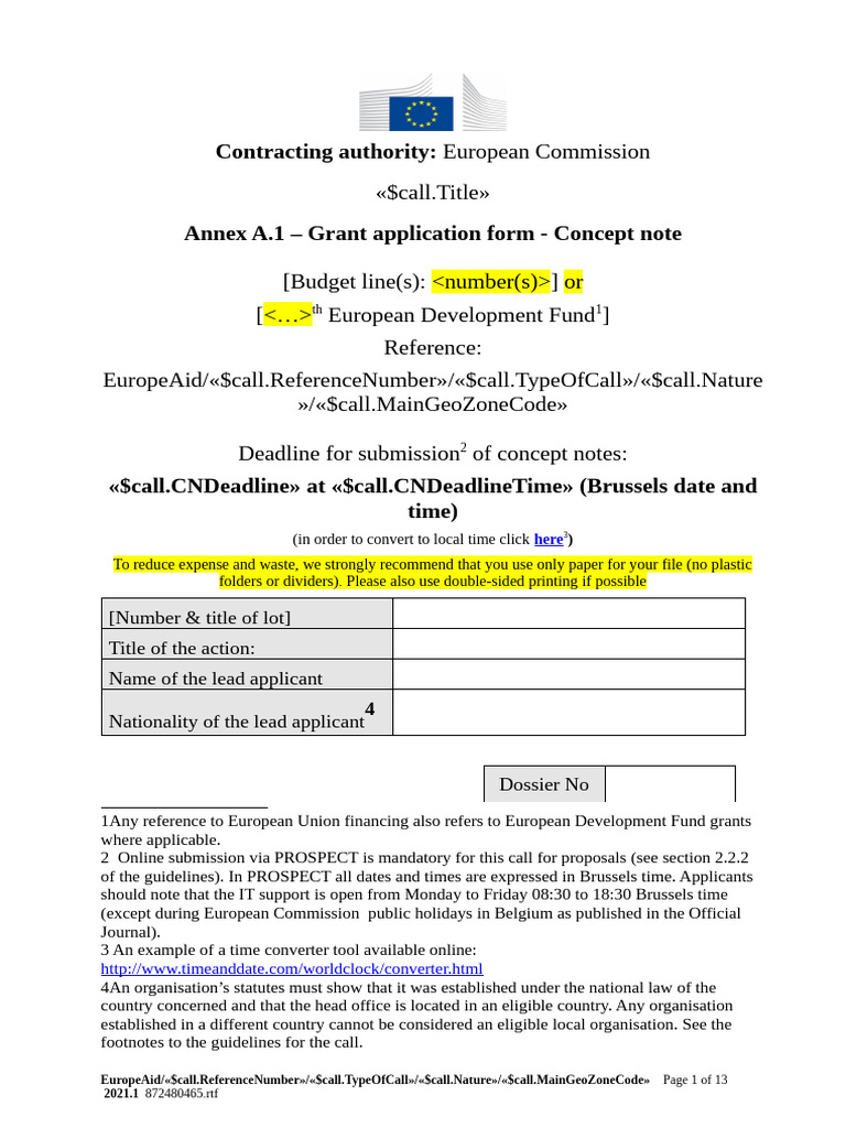 Annex A1. Grant Application Form-Concept Note (En) | PDF | Audit