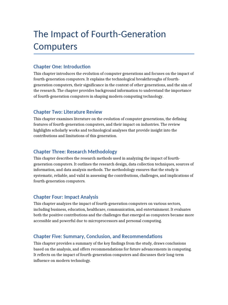 Impact_of_Fourth_Generation_Computers_Project | PDF