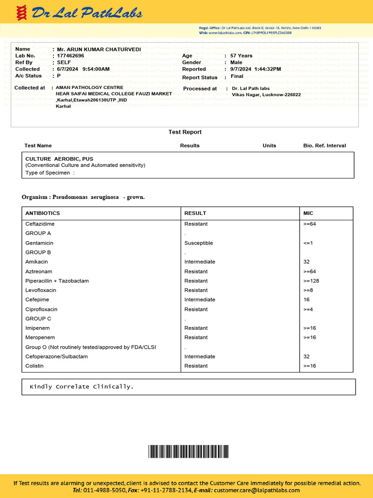 Aman Pathology Centre Near Saifai Medical College Fauzi Market, Karhal ...