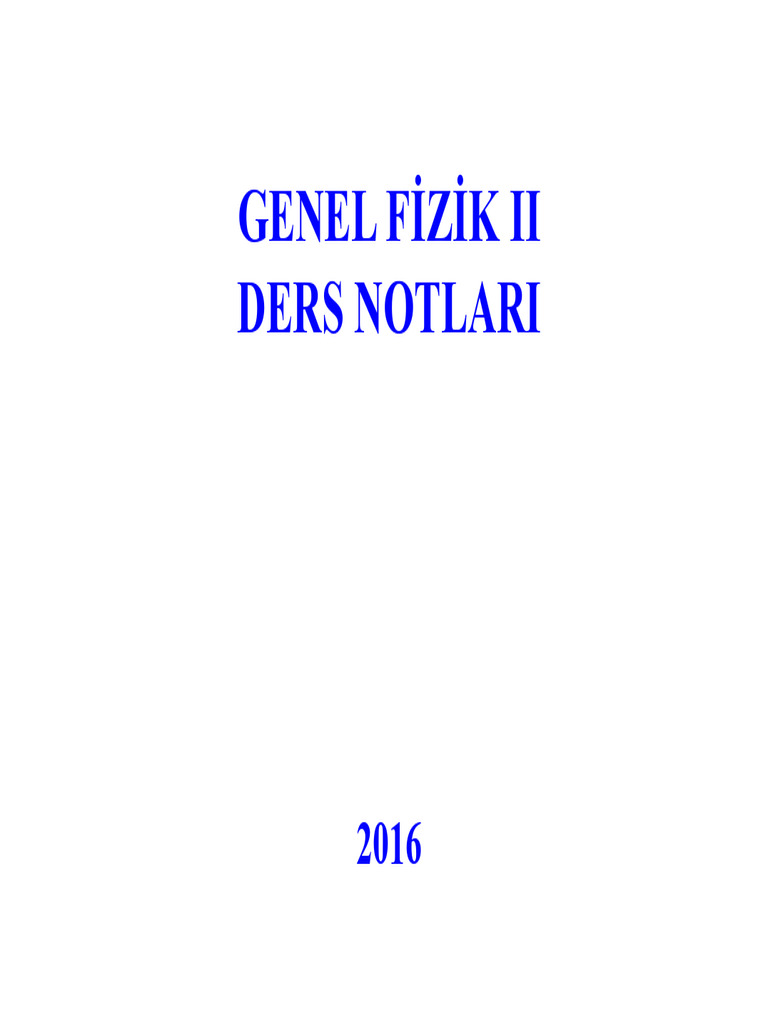 FIZIK-II-DERS-NOTLARI | PDF