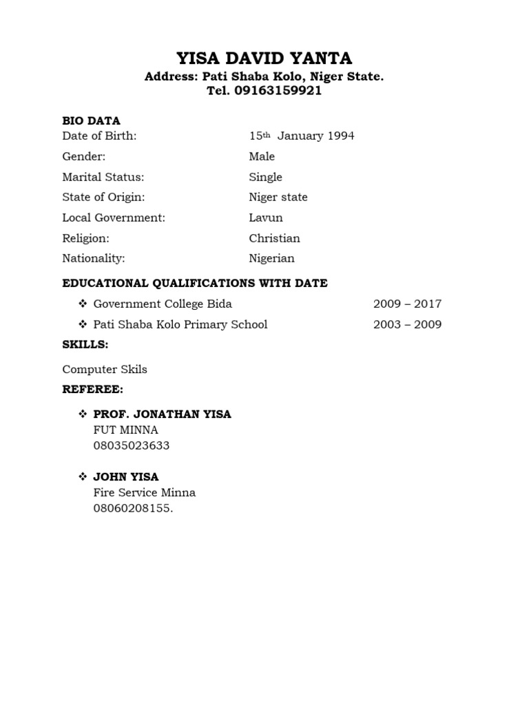 Yisa David Yanta | PDF