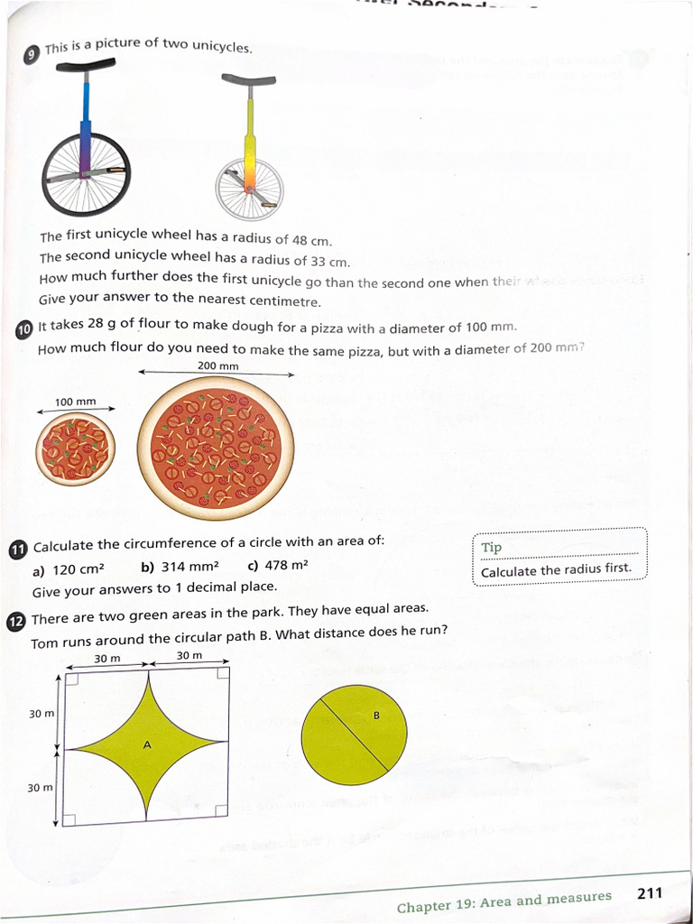 Area and Perimeter Circle | PDF