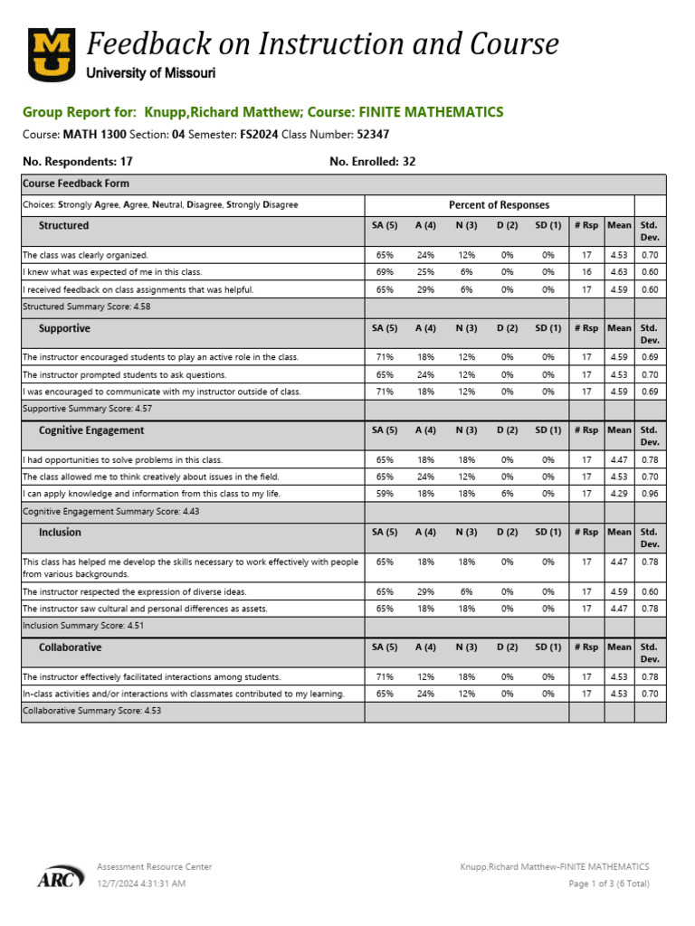 1300 04 Knupp, Richard Matthew Finite Mathematics 52347 5243 | PDF ...