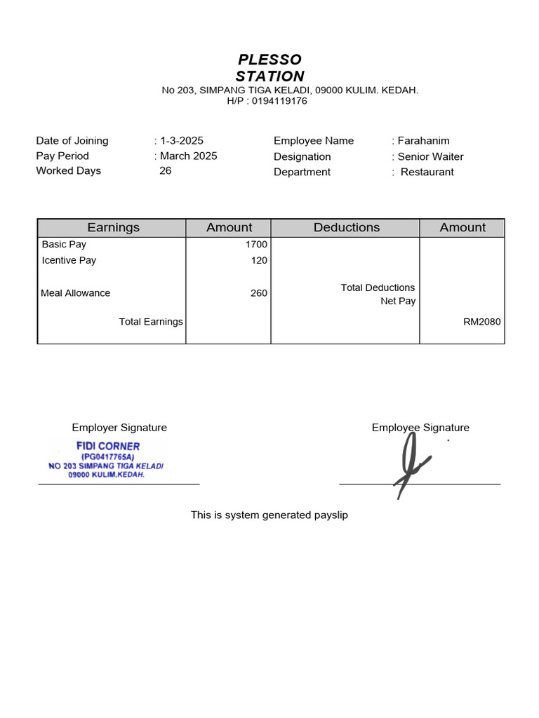 Payslip 2025 | PDF