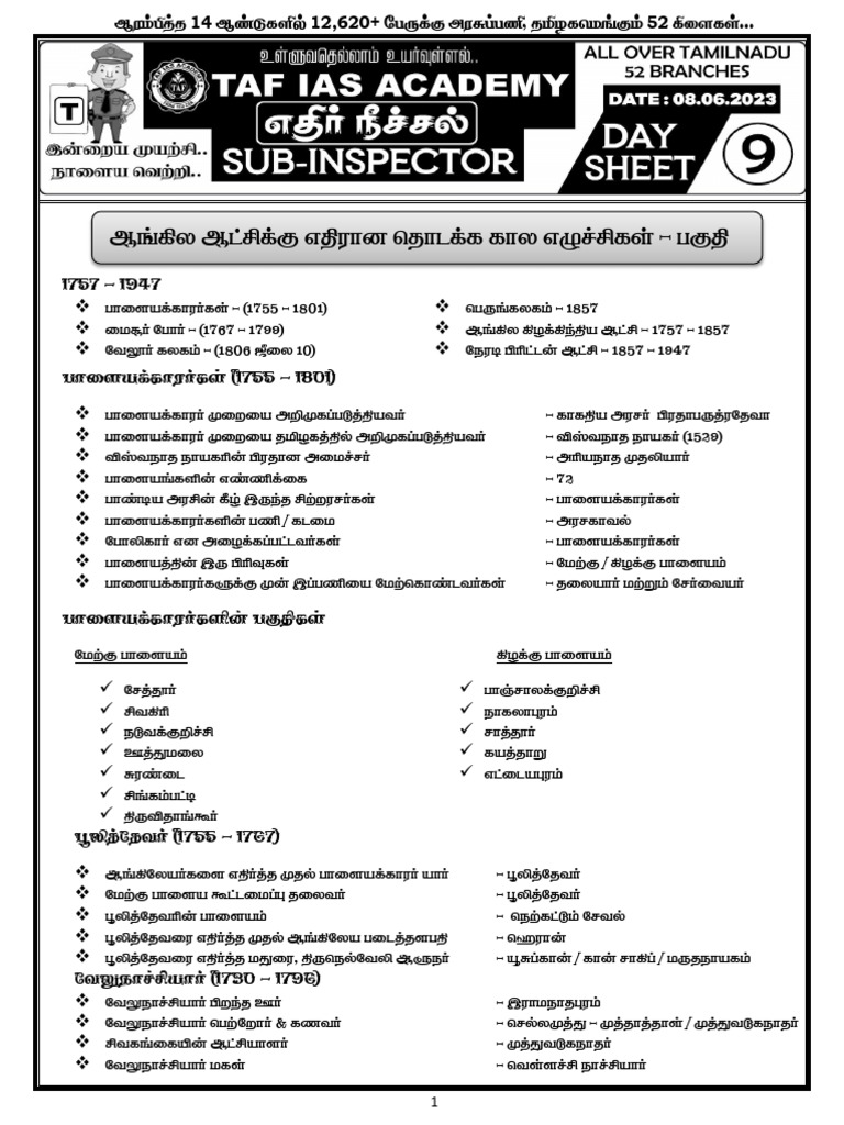 Daysheet - 09 - T | PDF