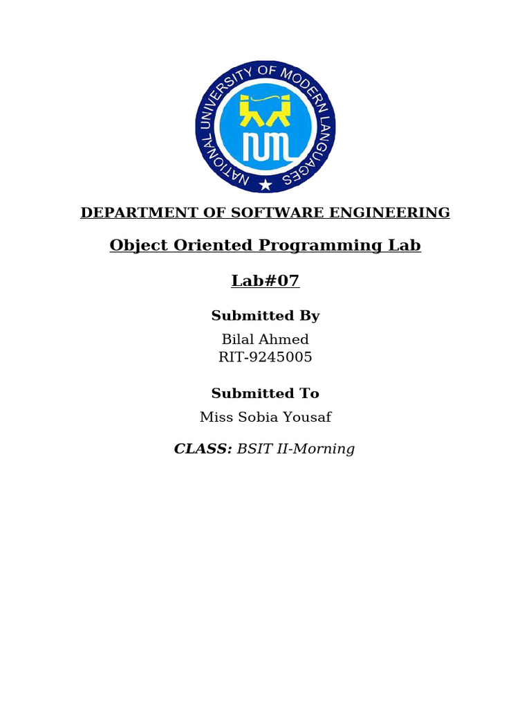 Oop Lab-36209 | PDF