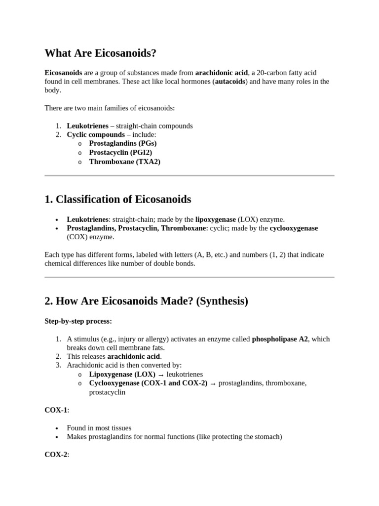 What Are Eicosanoids? | PDF | Prostaglandin